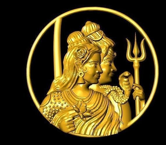 shiv parvati bhagwan pendant 3D model 3D printable | CGTrader