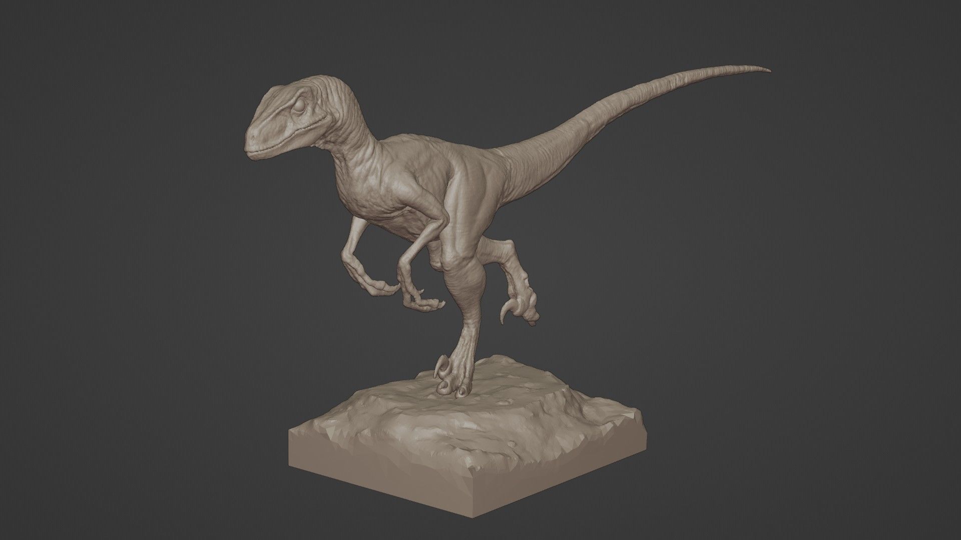 Walking Jurassic Park raptor Statue 3D model 3D printable | CGTrader