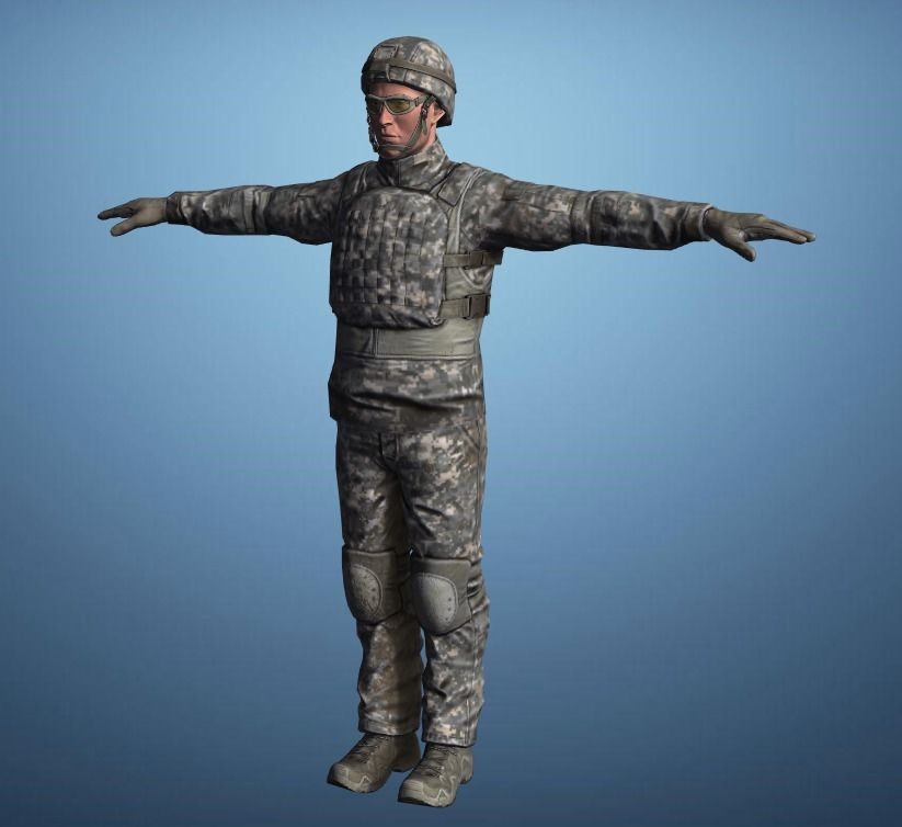 3D model Military Soldier man Realistic Rigged VR / AR / low-poly ...