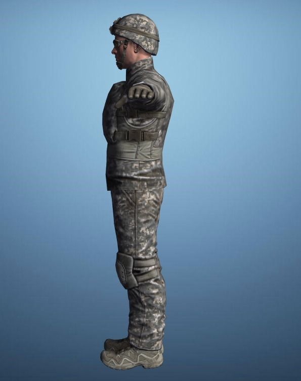 3D model Military Soldier man Realistic Rigged VR / AR / low-poly ...