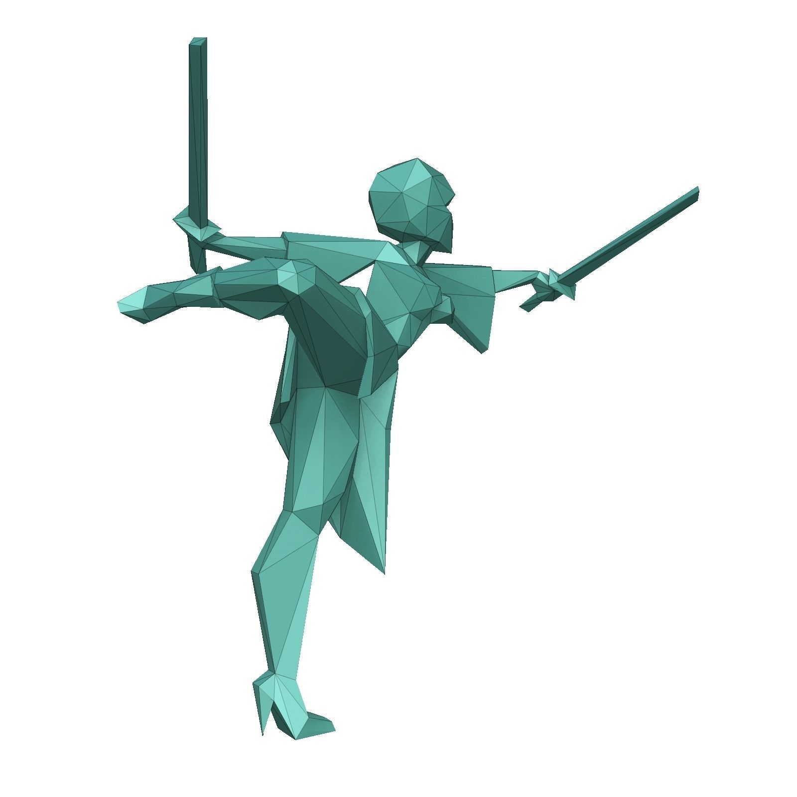 Low poly ninja 3D model 3D printable | CGTrader