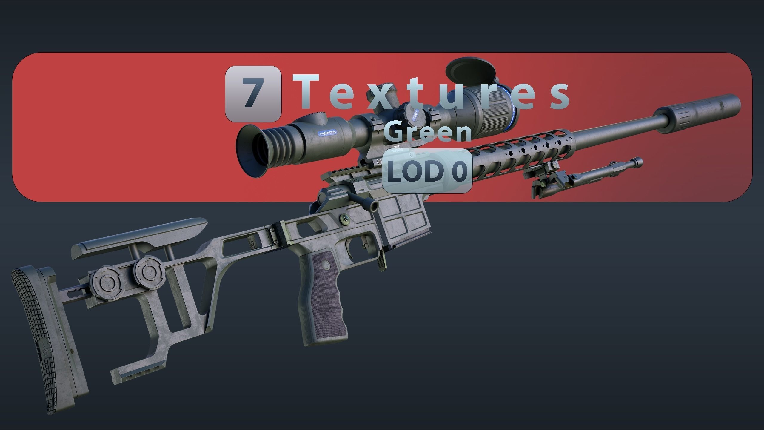 3D model Sniper Rifle DVL-10-M2-Urbana - 5 Attachments - Vol - 00 VR ...