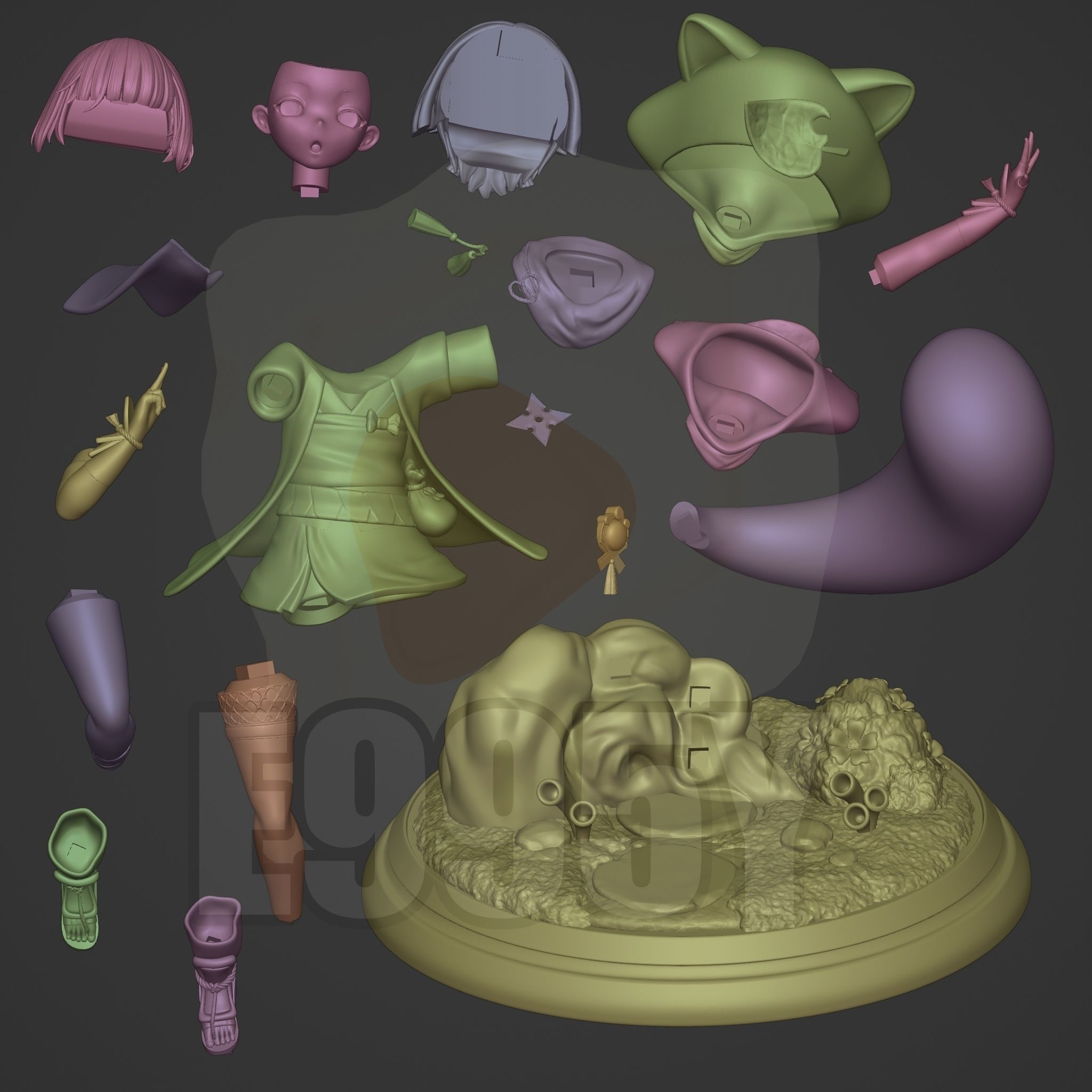 Genshin Impact - Sayu STL file for 3D printing 3D model 3D printable ...