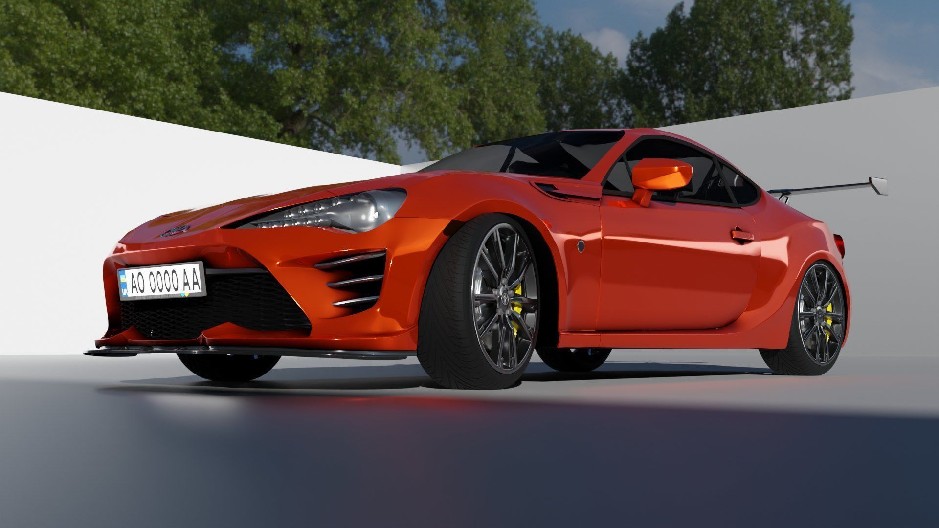 Toyota gt86 with tuning 3D model animated rigged | CGTrader