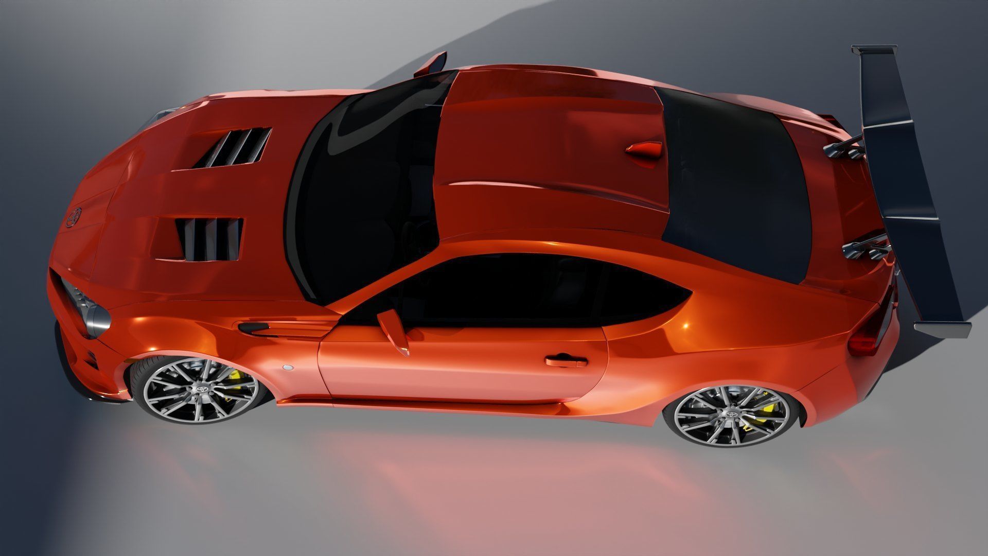 Toyota gt86 with tuning 3D model animated rigged | CGTrader