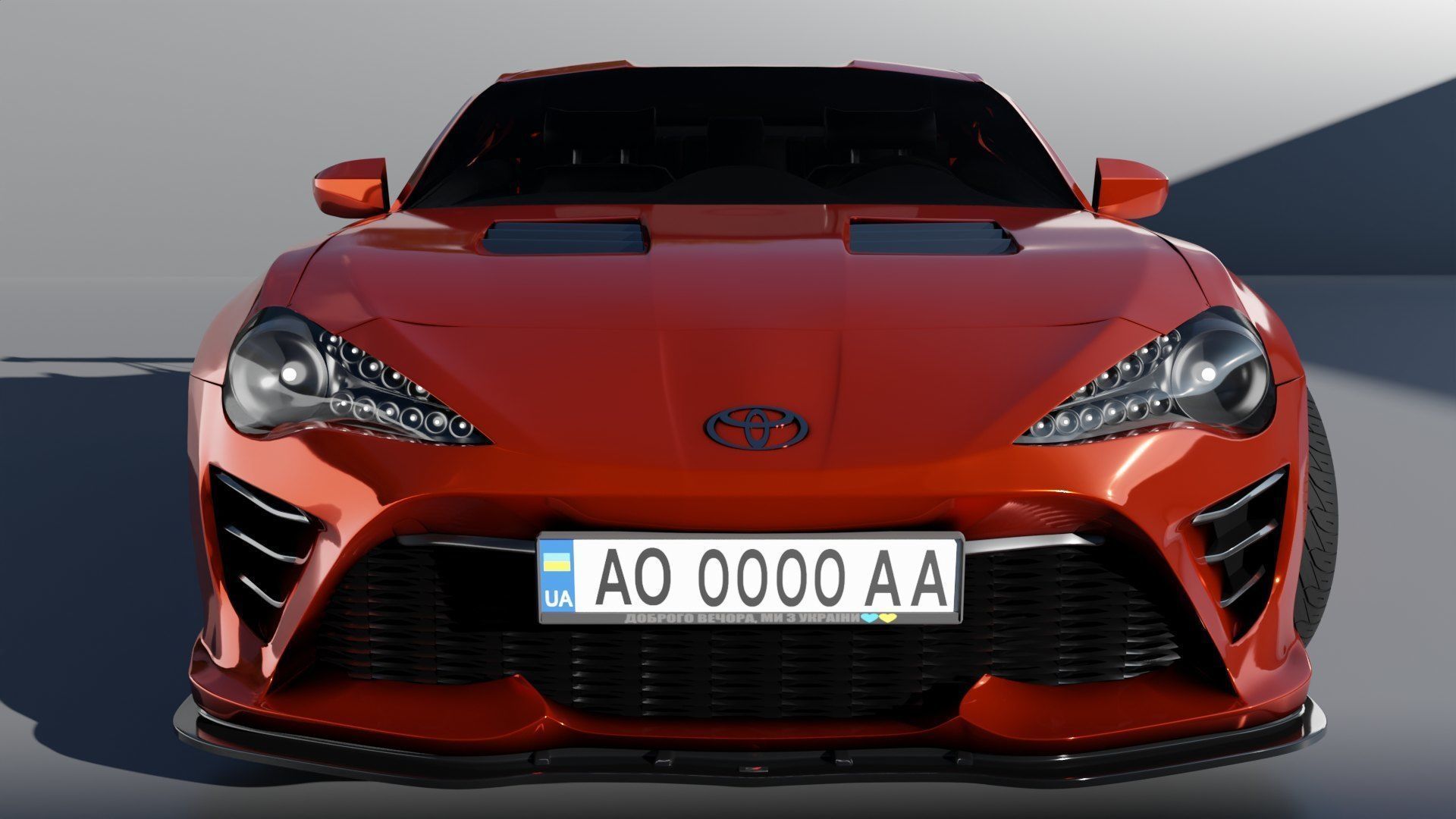 Toyota gt86 with tuning 3D model animated rigged | CGTrader