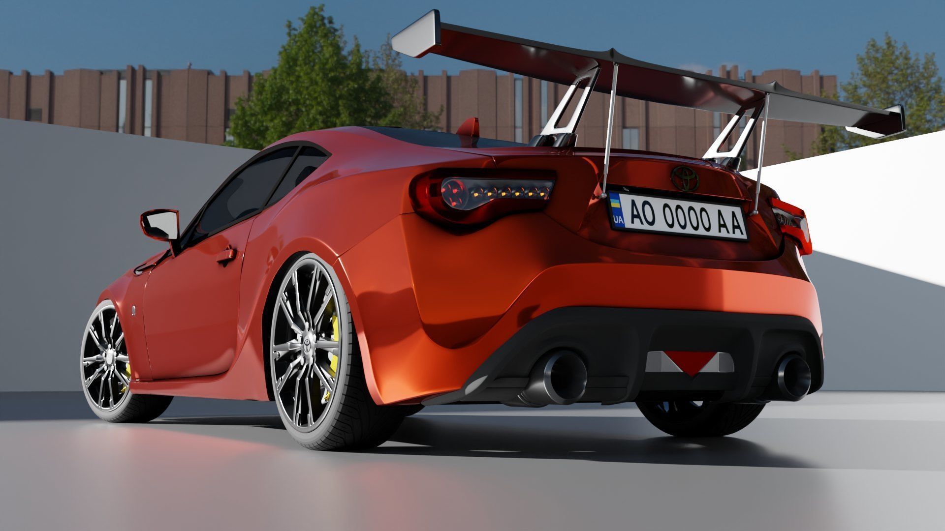Toyota gt86 with tuning 3D model animated rigged | CGTrader