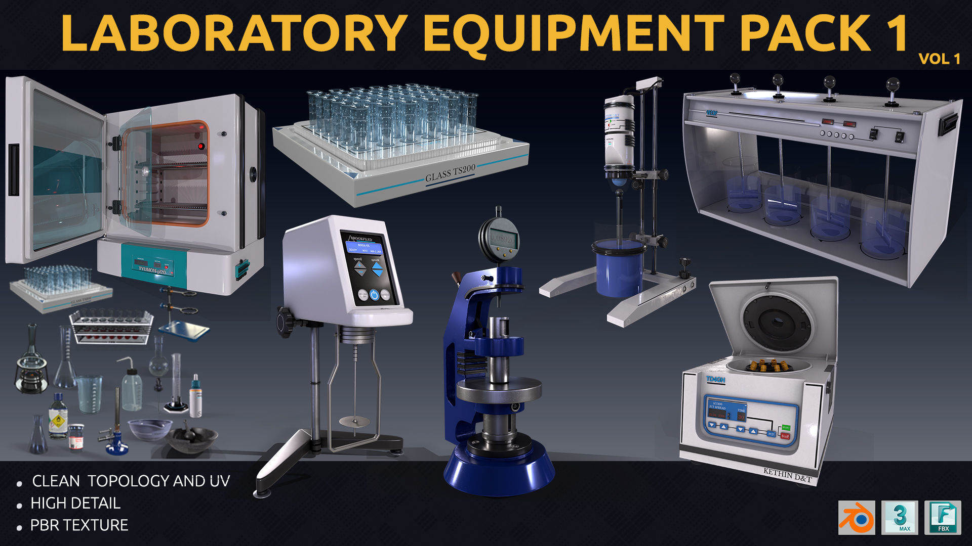 3D model laboratory equipment full pack VR / AR / low-poly | CGTrader