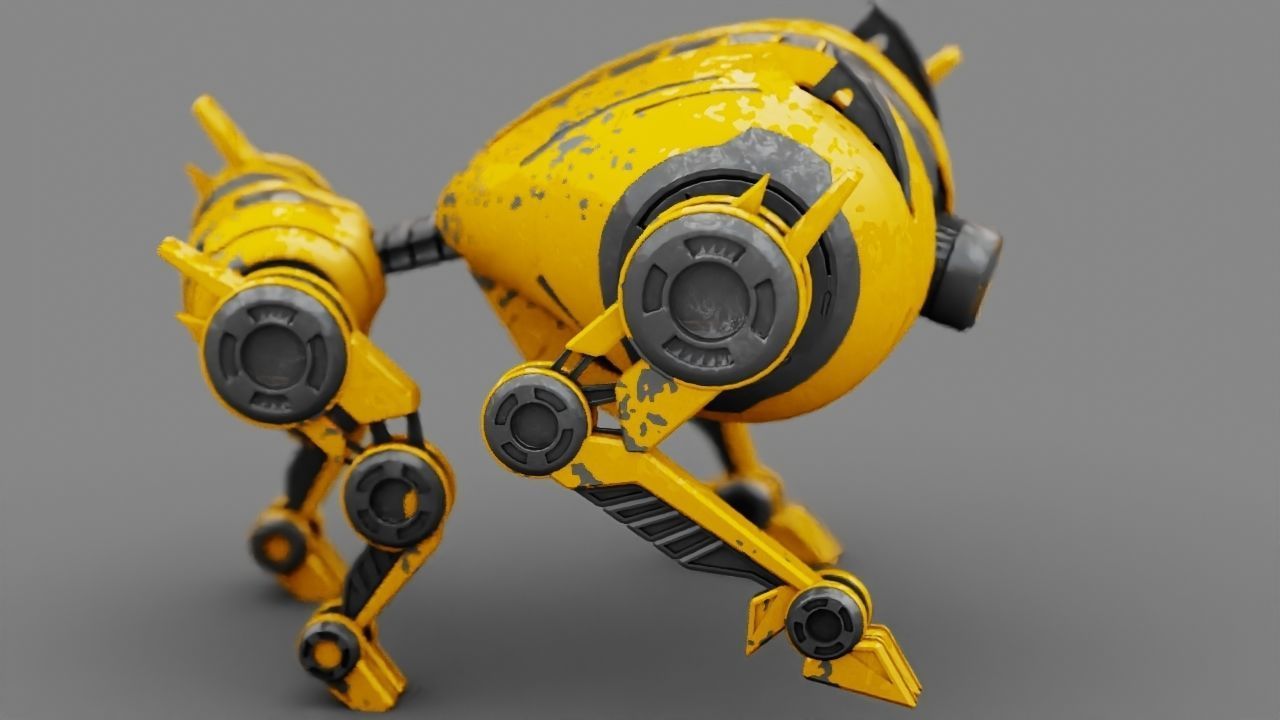 4Leg bot Rigged 3D model rigged | CGTrader