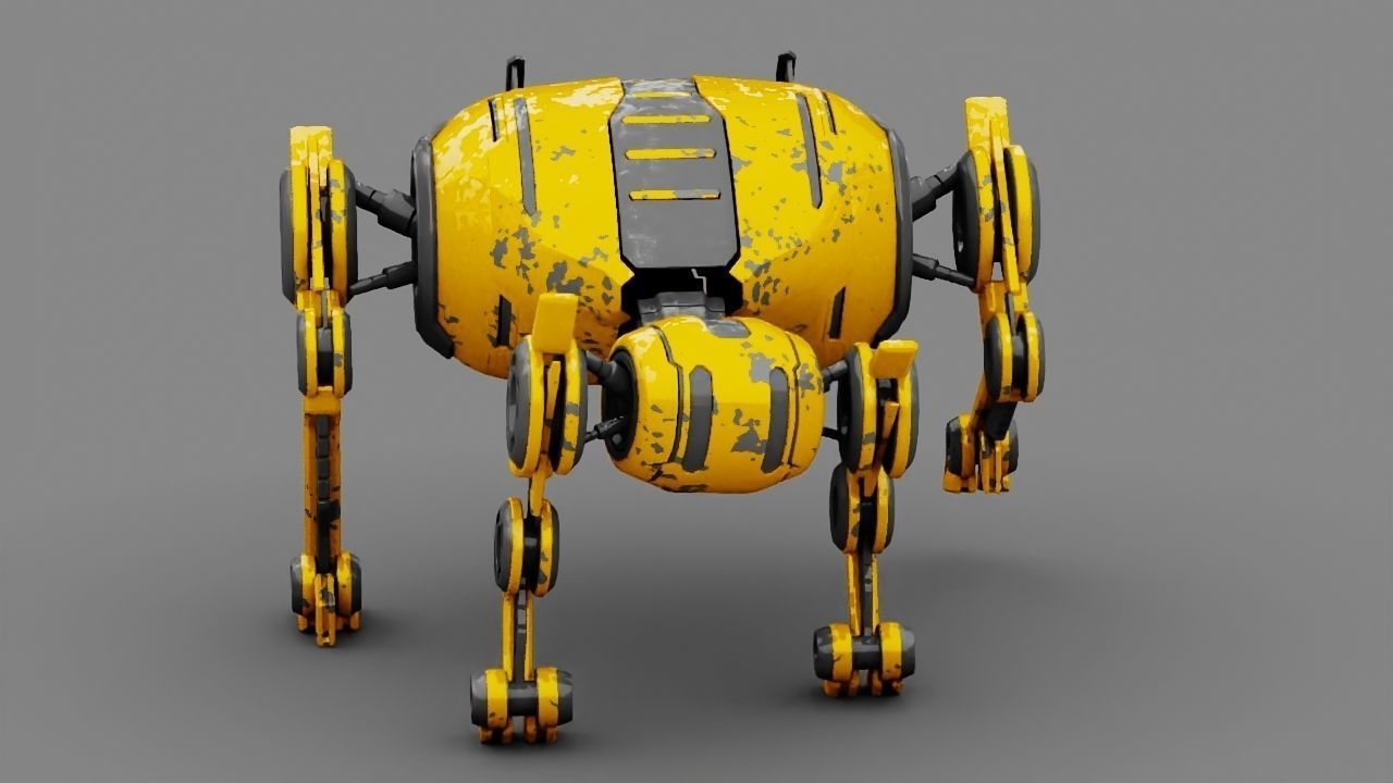 4Leg bot Rigged 3D model rigged | CGTrader