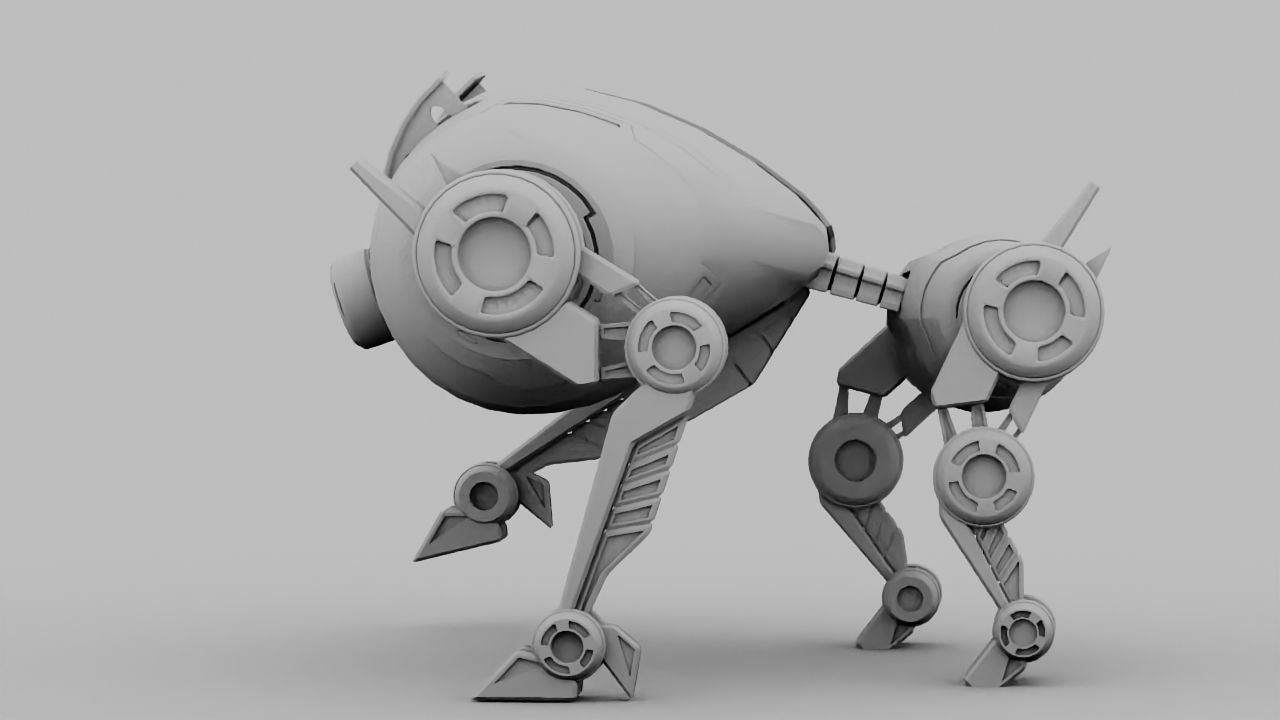 4Leg bot Rigged 3D model rigged | CGTrader