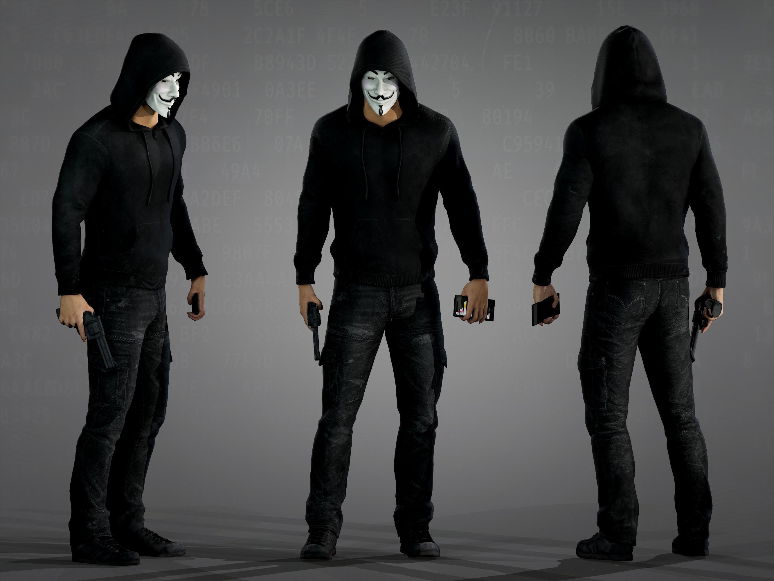 3D model Anonymous Hacker VR / AR / low-poly rigged | CGTrader