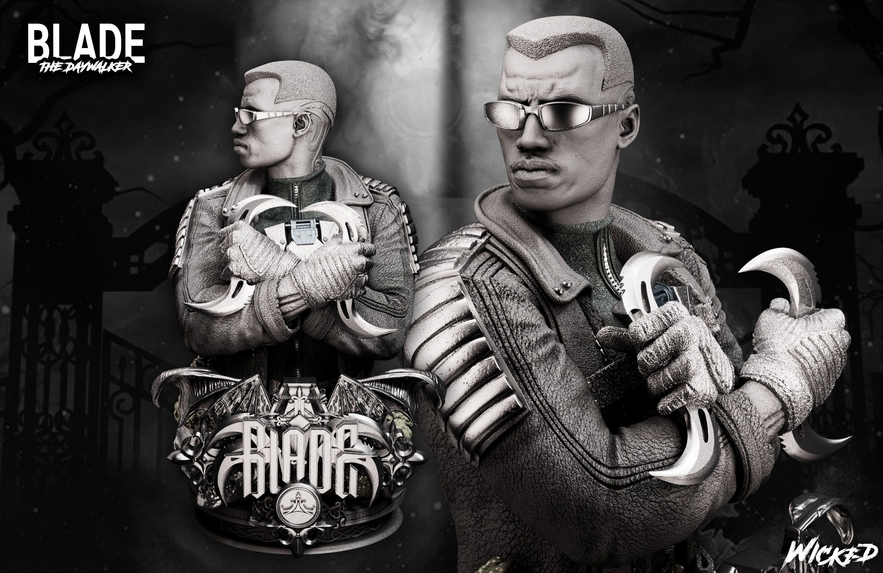 Wicked Marvel Blade Bust 3D print model 3D model 3D printable | CGTrader