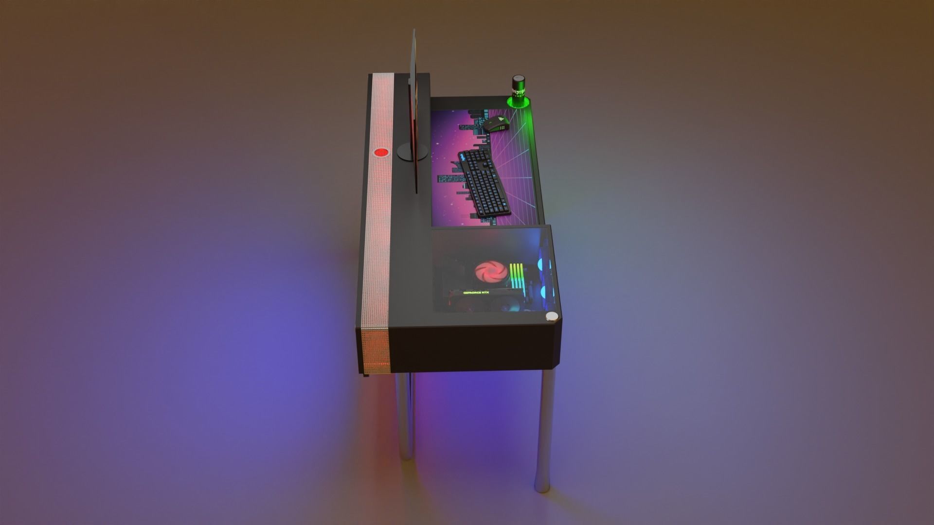 Gaming Desk free 3D model animated | CGTrader