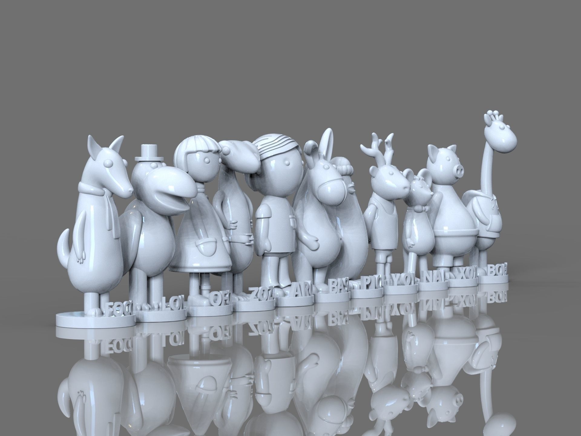 Mini-characters 3D model 3D printable | CGTrader