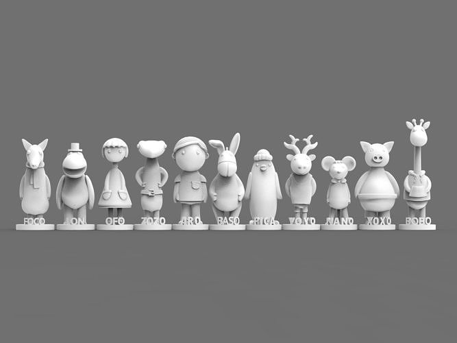 Mini-characters 3D model 3D printable | CGTrader
