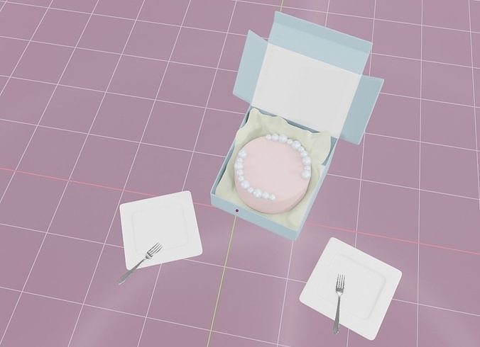 3D model Low Poly Cake with plates VR / AR / low-poly | CGTrader