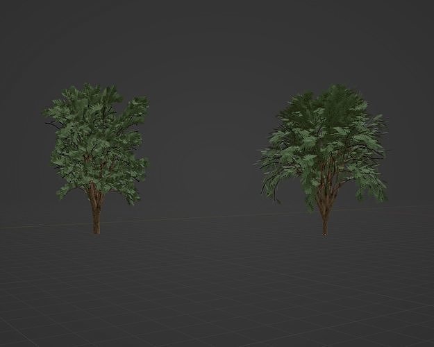 Realistic tree two trees free VR / AR / low-poly 3D model animated ...