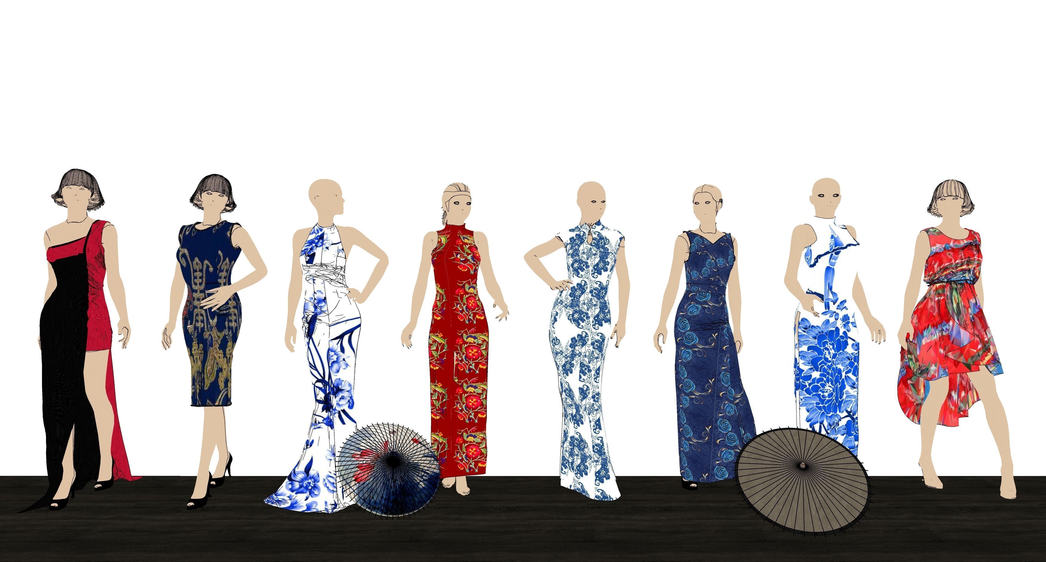 Cheongsam Fashion Model 3D model | CGTrader