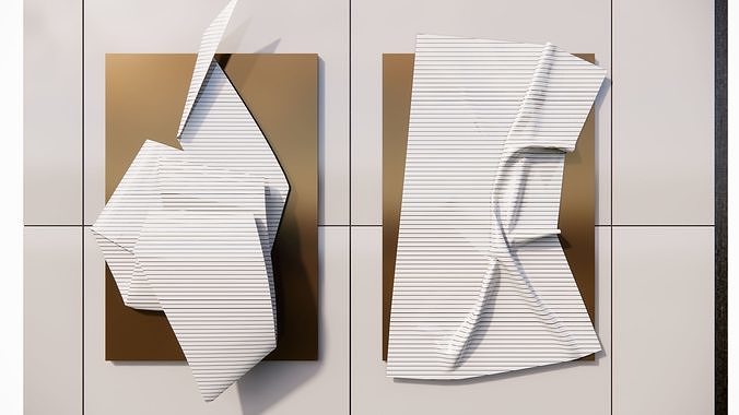 Modern abstract wall art 3D model | CGTrader