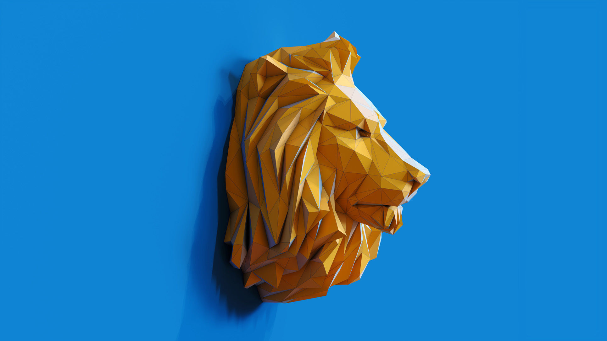 Low poly Lion Head Pendant Papercraft 3D model 3D printable | CGTrader