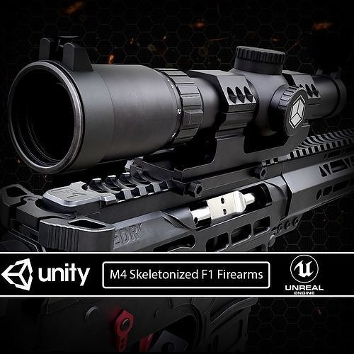 3D model M4 Skeletonized F1 Firearms VR / AR / low-poly | CGTrader