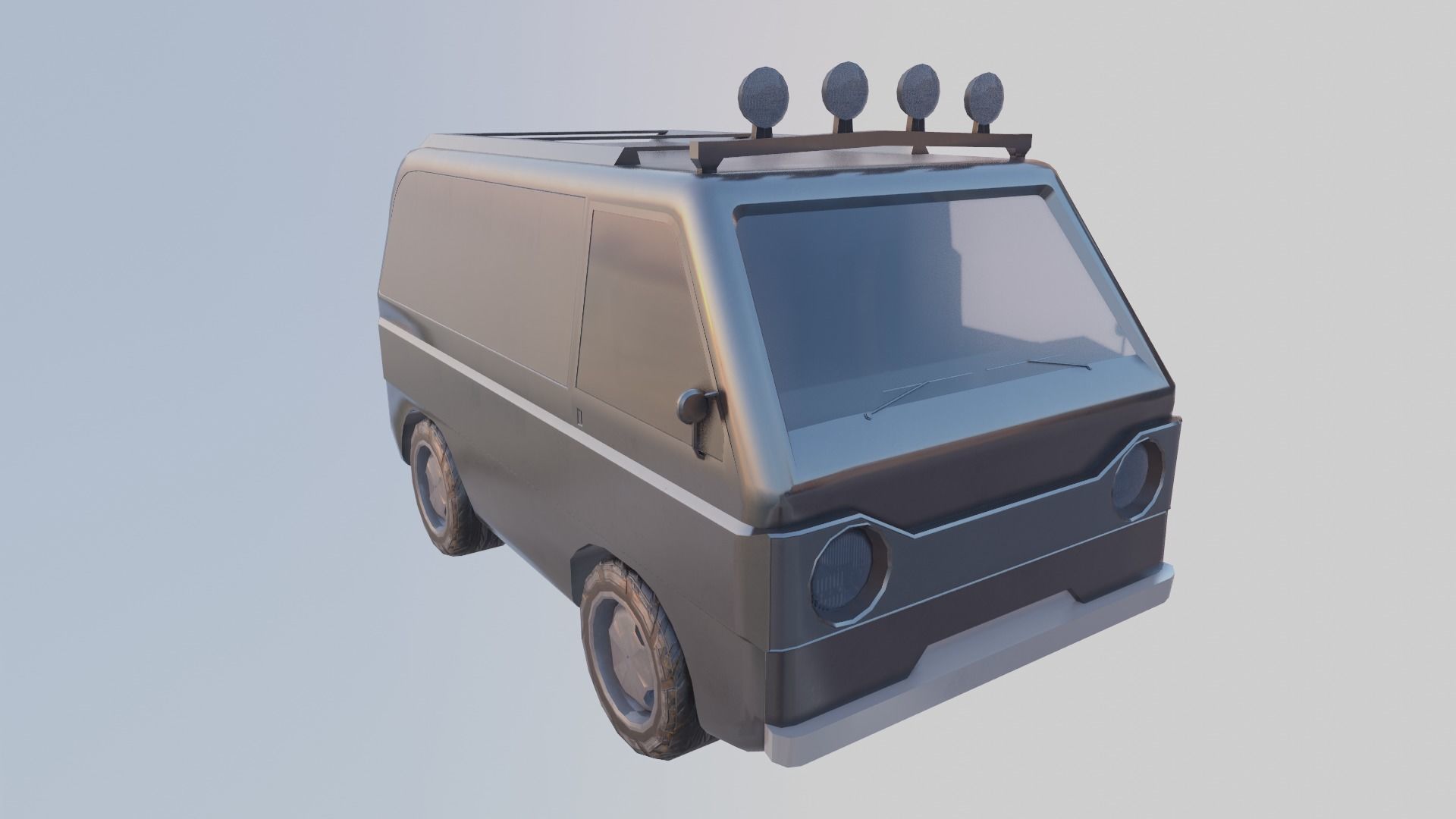 Van 3D Model Game Ready silver free VR / AR / low-poly 3D model | CGTrader