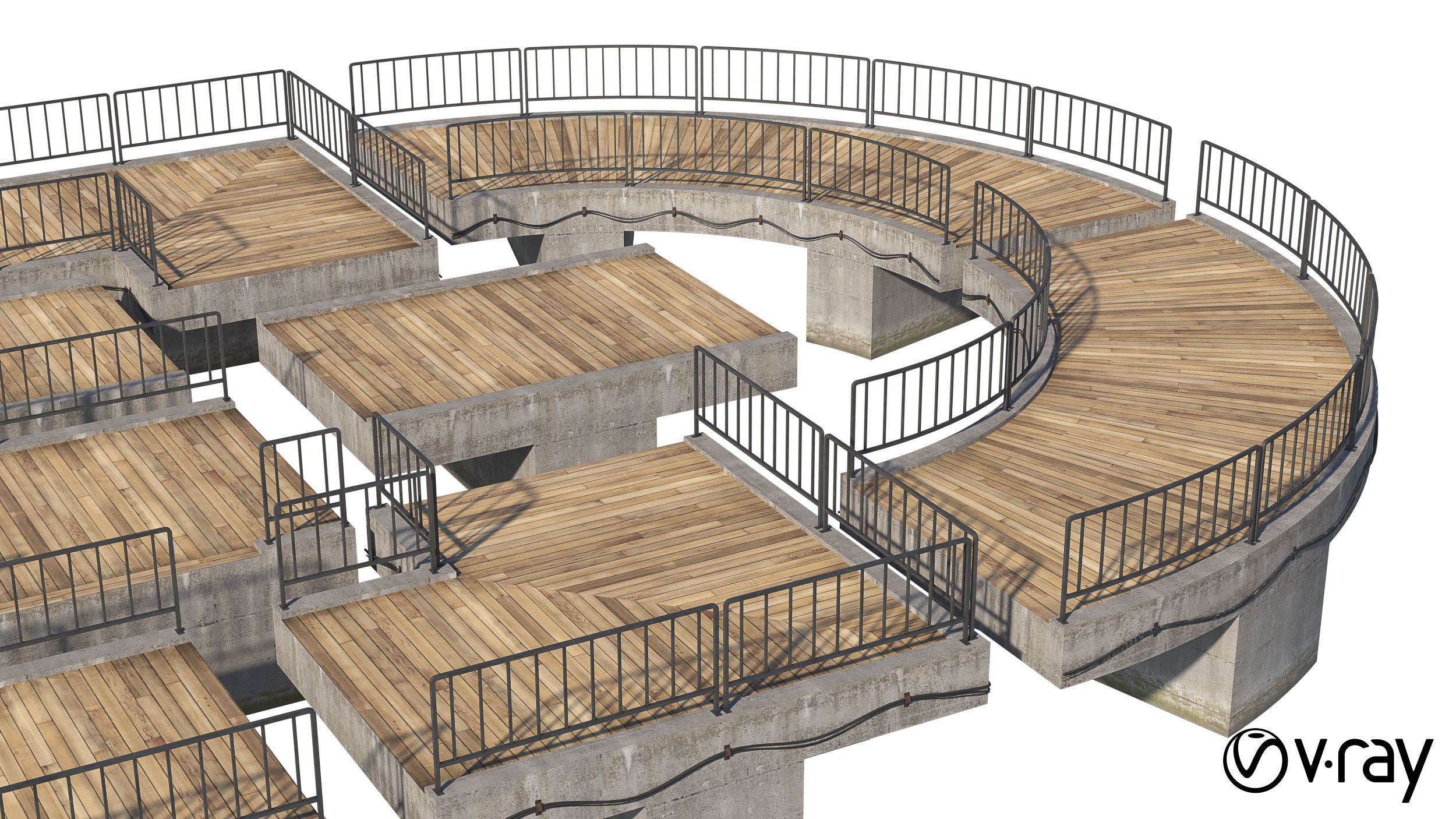 3D model Concrete pier and bridge VR / AR / low-poly | CGTrader