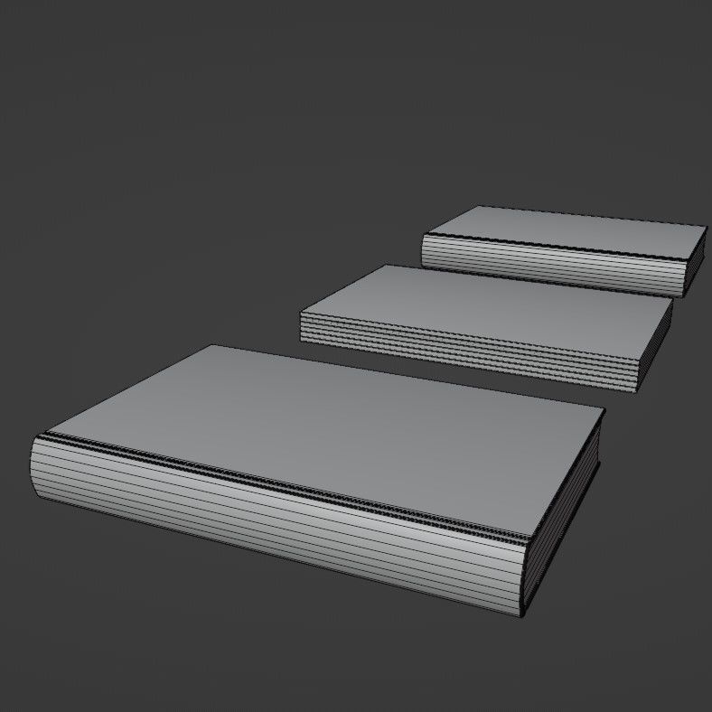 Books three on table free 3D model | CGTrader