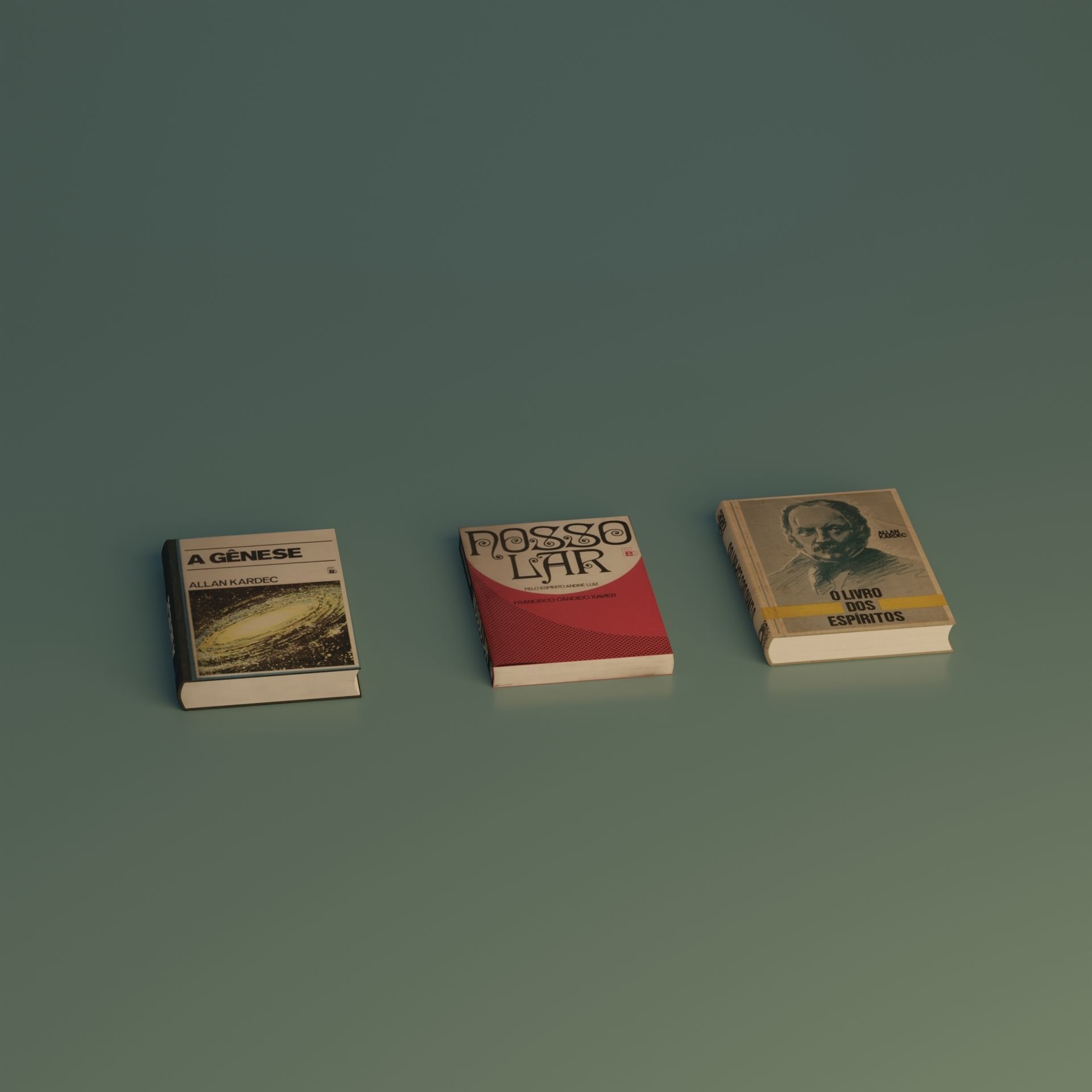 Books three on table free 3D model | CGTrader