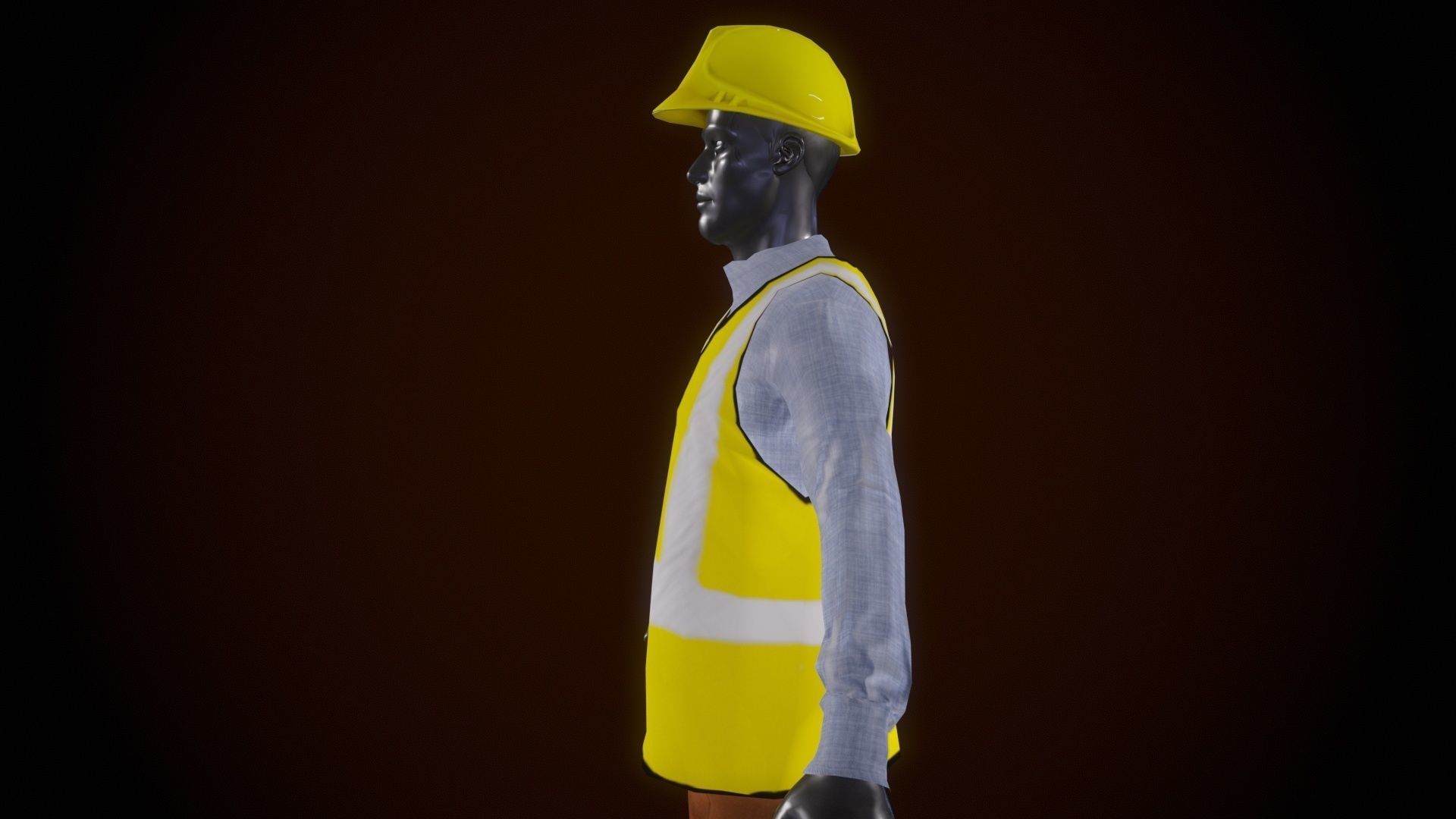 3D model Rigged Construction Worker Engineer Uniform Low Poly GameReady ...