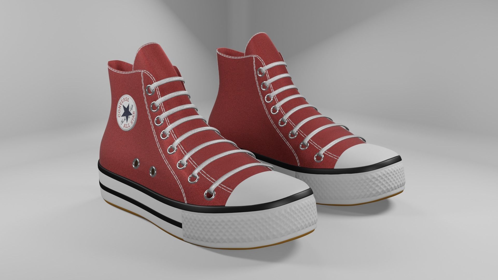 Red converse sneakers 3D model | CGTrader