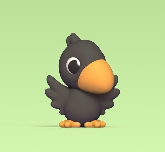 Raven toy bird 3D model 3D printable | CGTrader