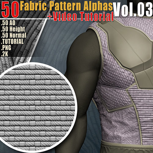 50 Fabric Pattern Alphas Vol03 Video Tutorial 3D model | CGTrader
