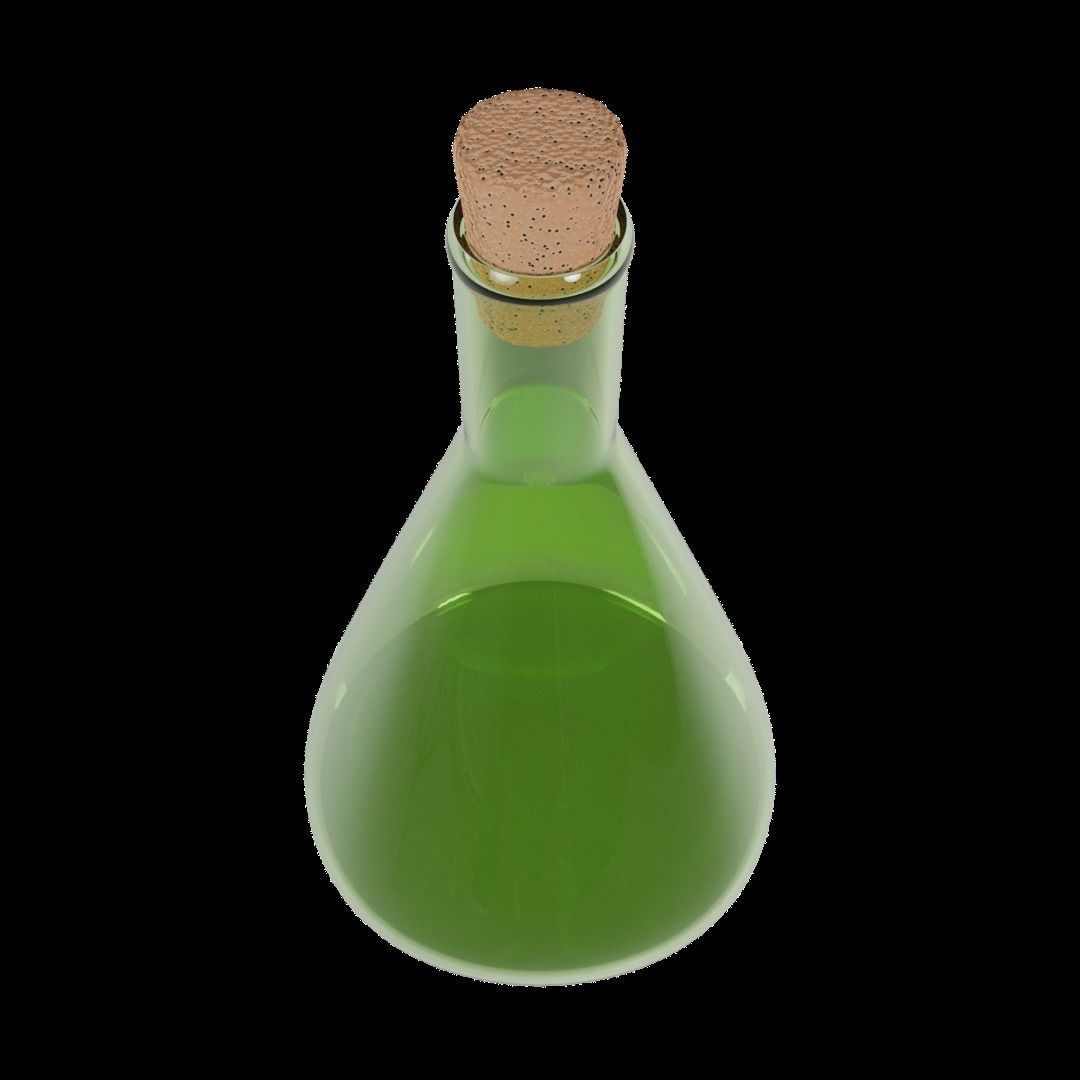 Magic Potion Flask with Cork - Procedural Materials 3D model rigged ...
