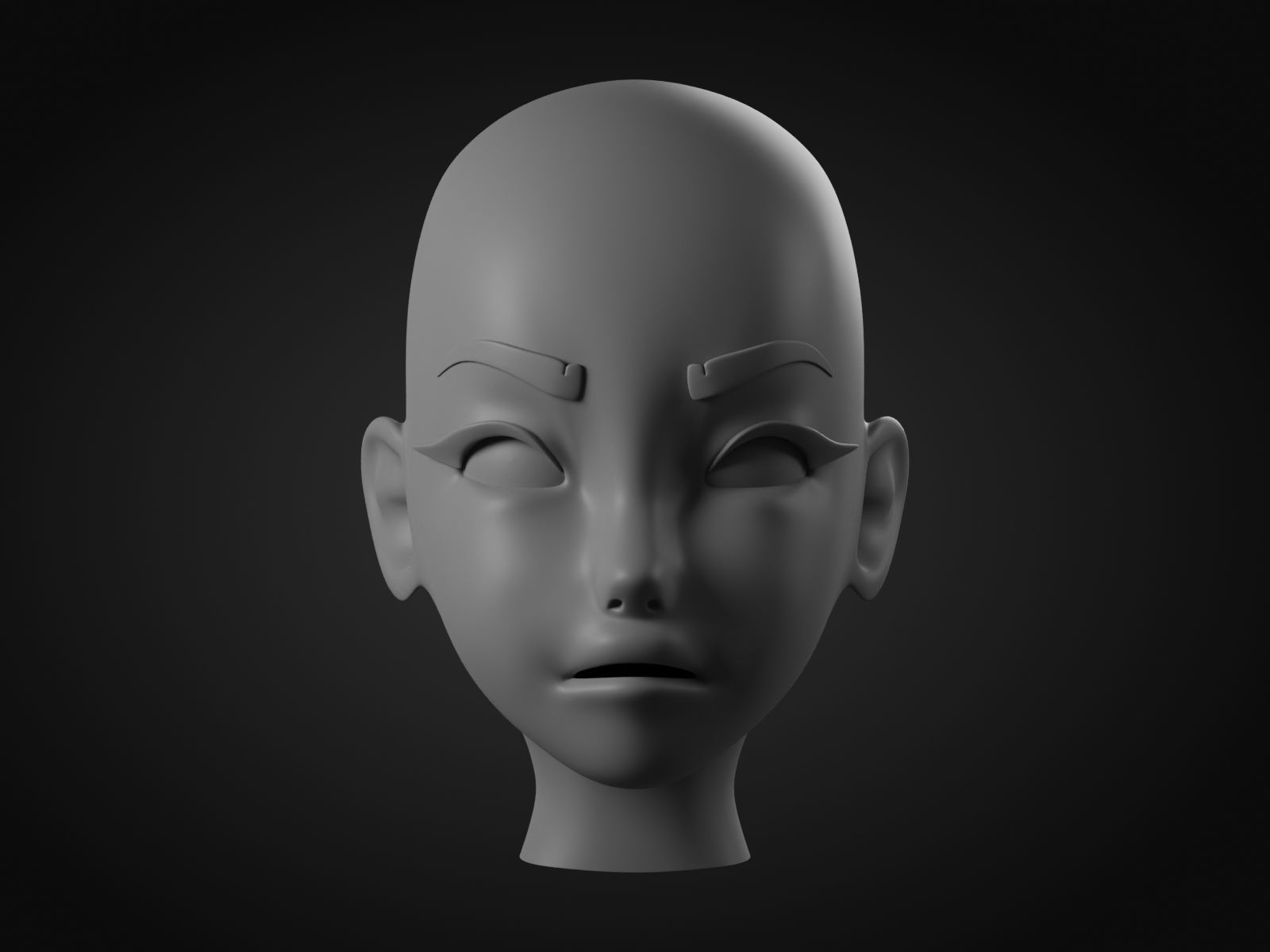 3D model Base Mesh Stylized Girl Head VR / AR / low-poly | CGTrader