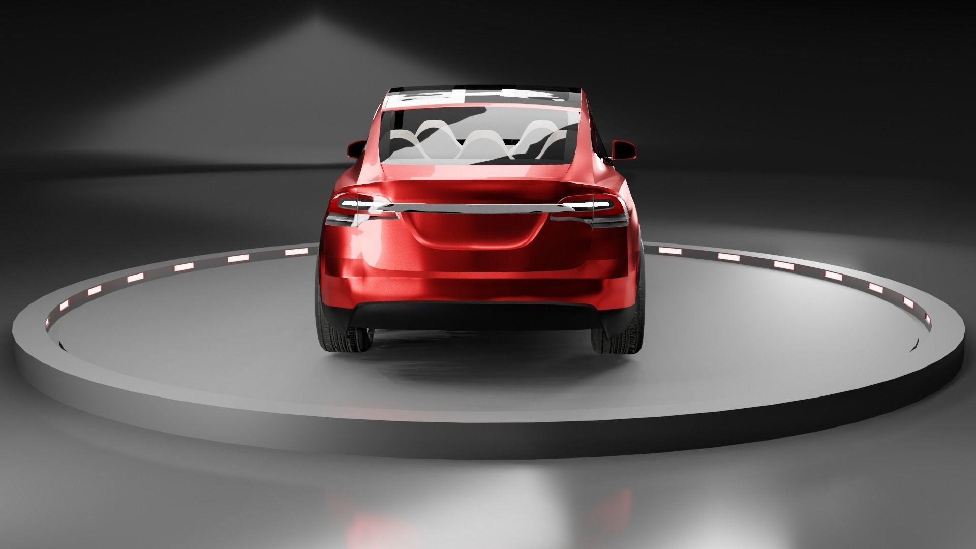 Tesla Model X 2019 Red Car 3D model | CGTrader