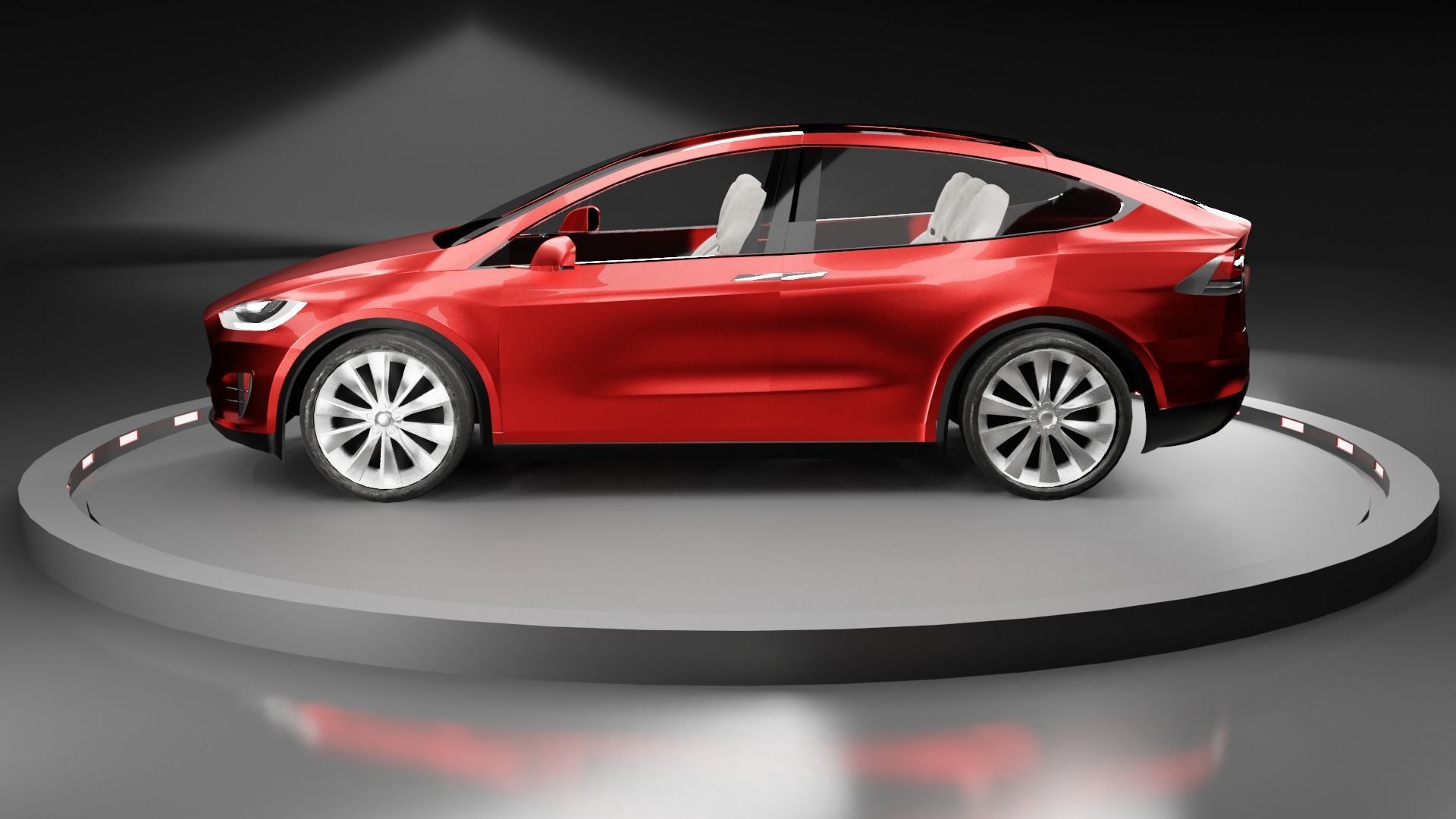 Tesla Model X 2019 Red Car 3D model | CGTrader