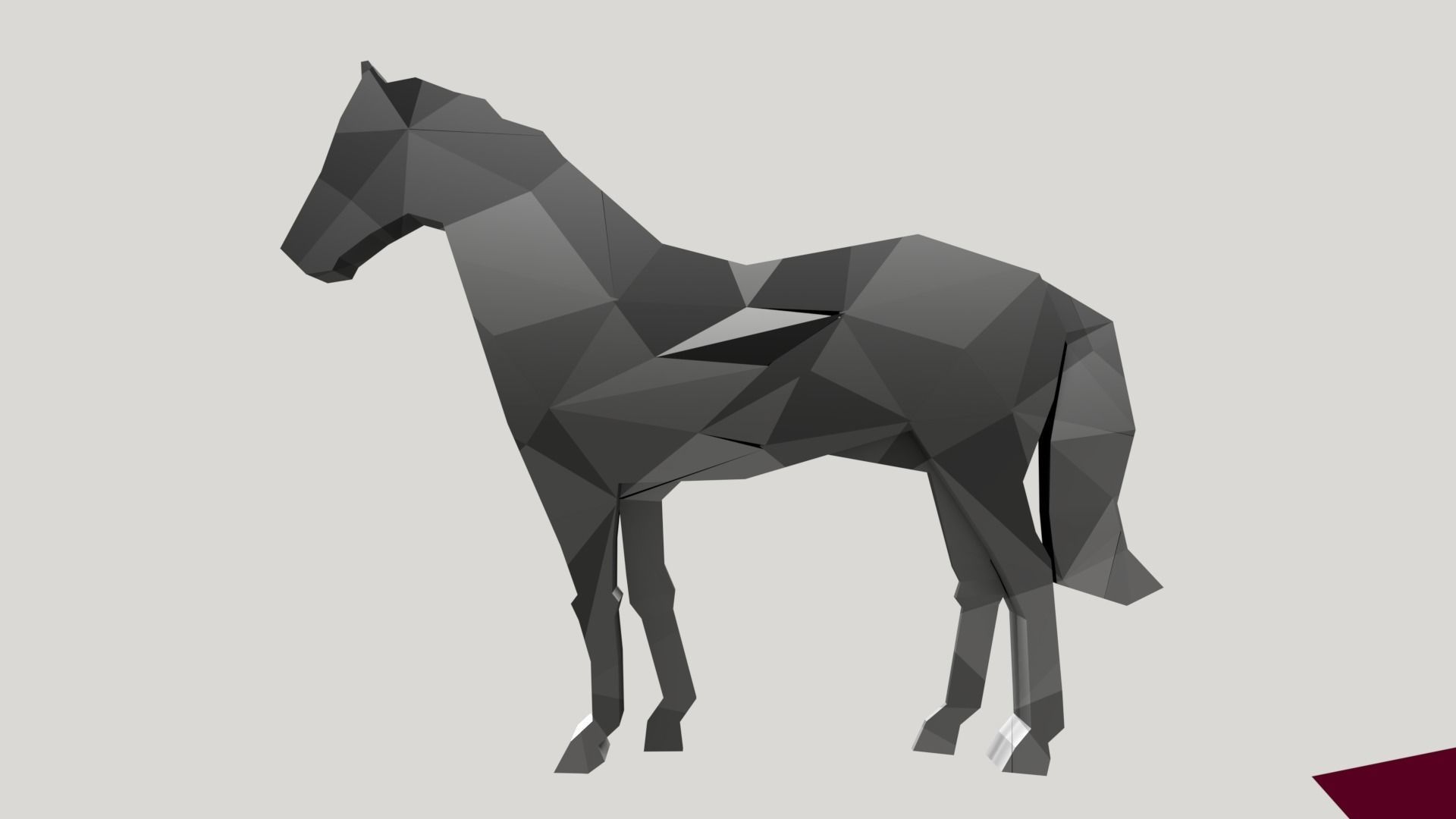 low poly horse polygonal 3D model | CGTrader