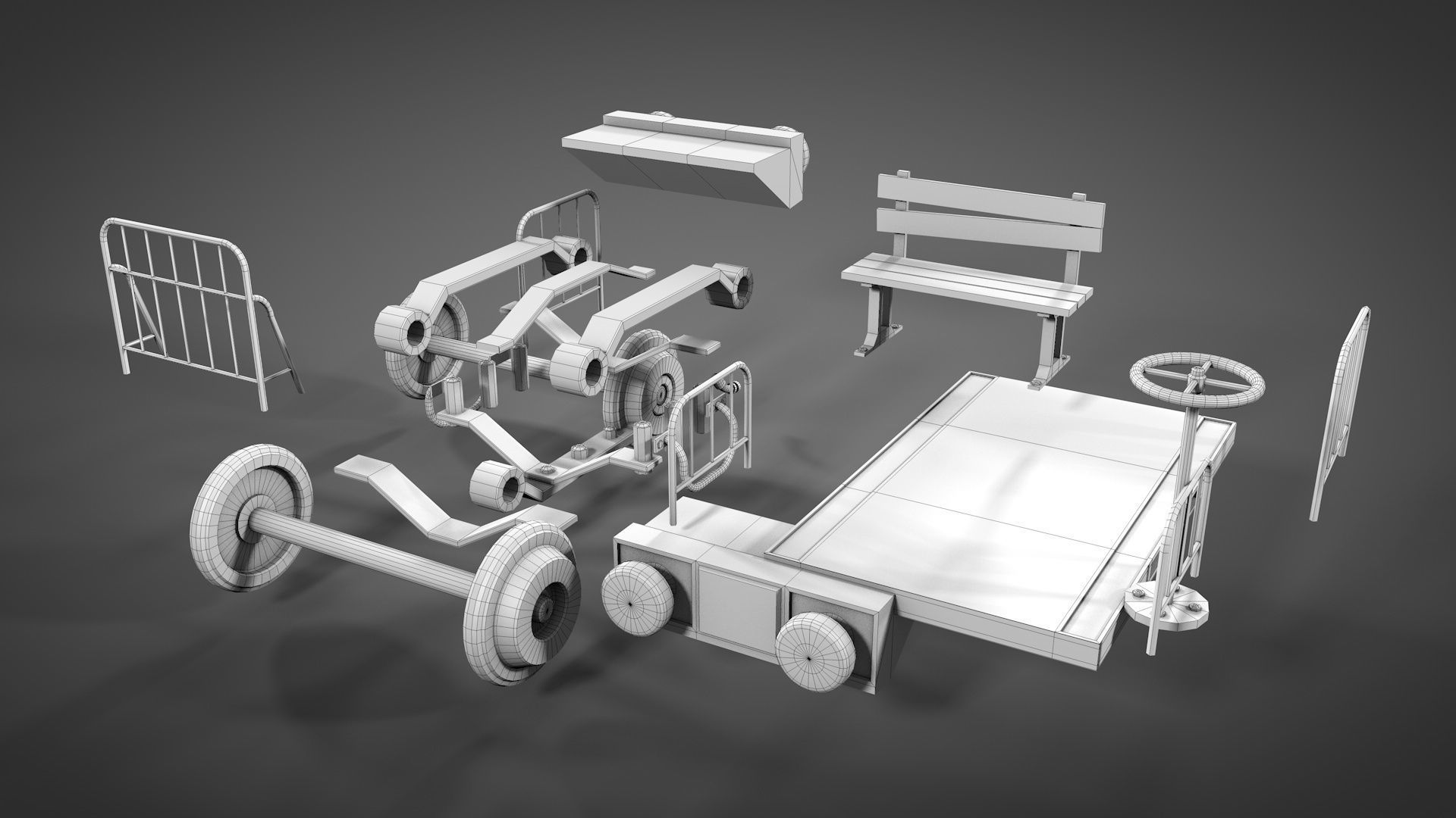 Old mine Worker Carrier 3D model | CGTrader