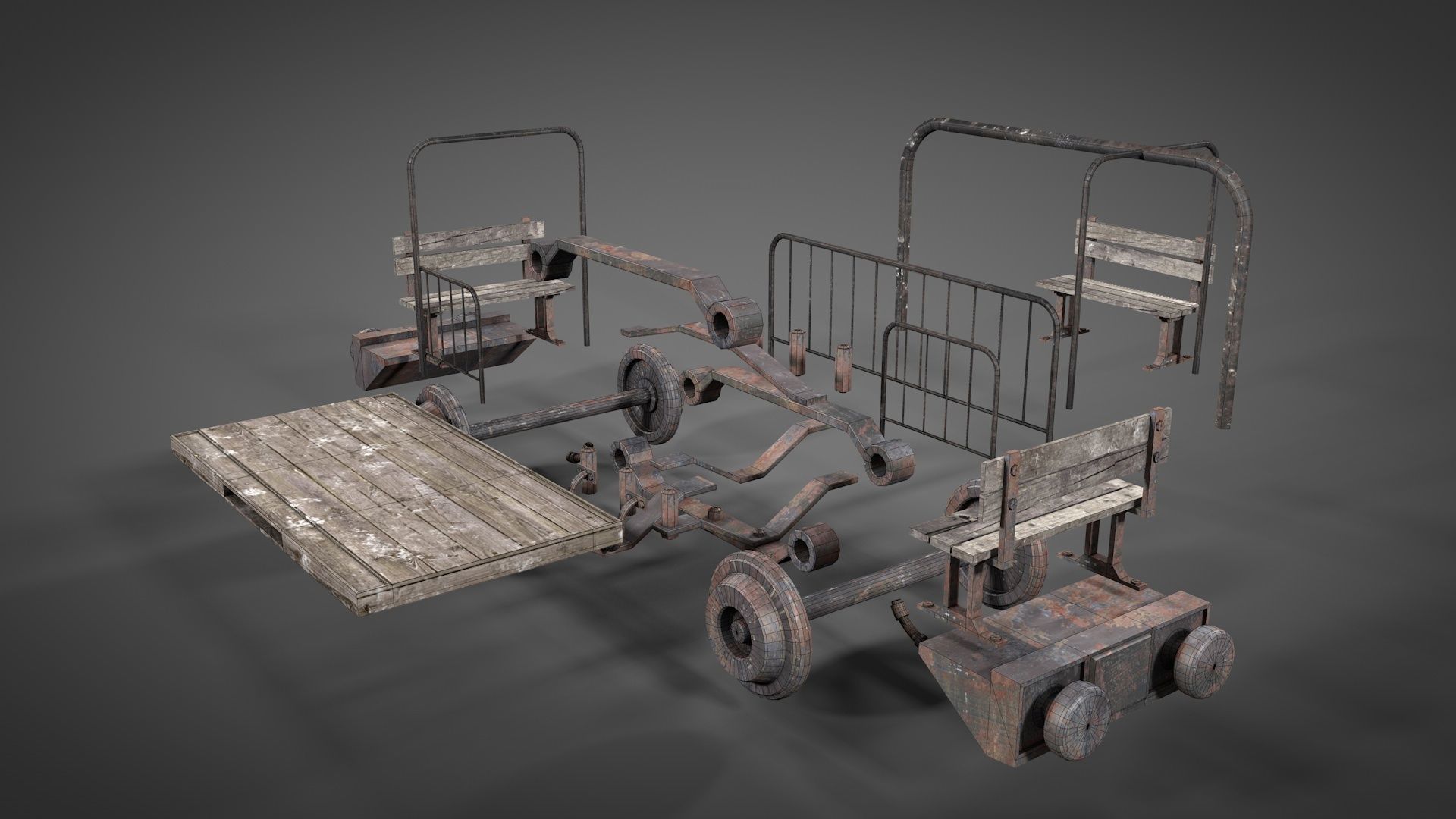 Old mine Worker Carrier 3D model | CGTrader