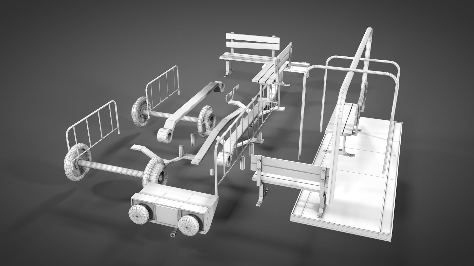 Old mine Worker Carrier 3D model | CGTrader