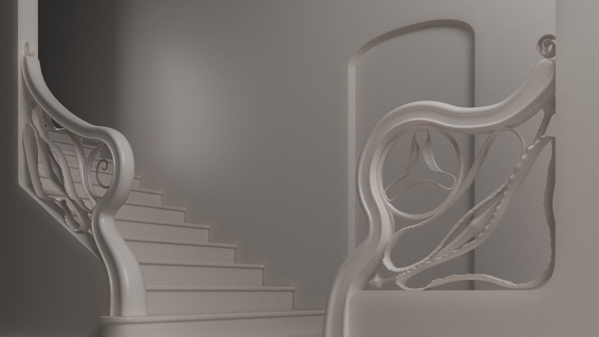 Stairway ramps - Casa Batllo Atrium - Gaudi 3D model | CGTrader