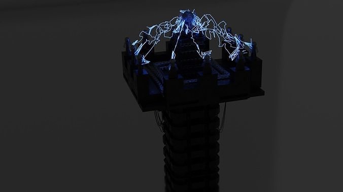Scifi Tower with lightning custom tesla coil 3D model animated | CGTrader
