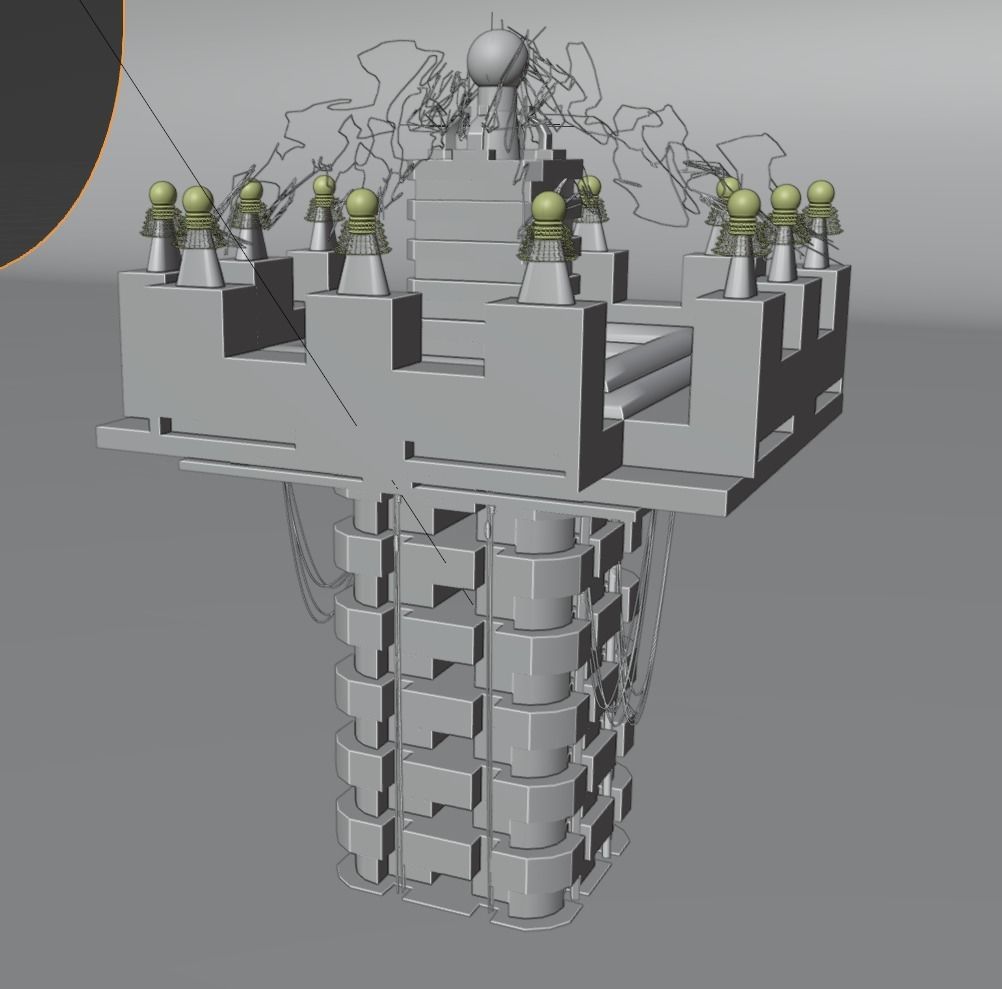 Scifi Tower with lightning custom tesla coil 3D model animated | CGTrader