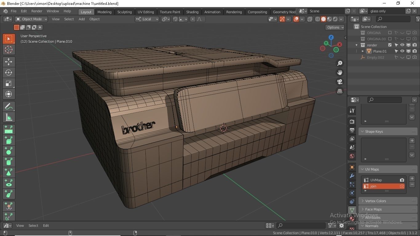 3D model Brother photocopy machine machine VR / AR / low-poly | CGTrader