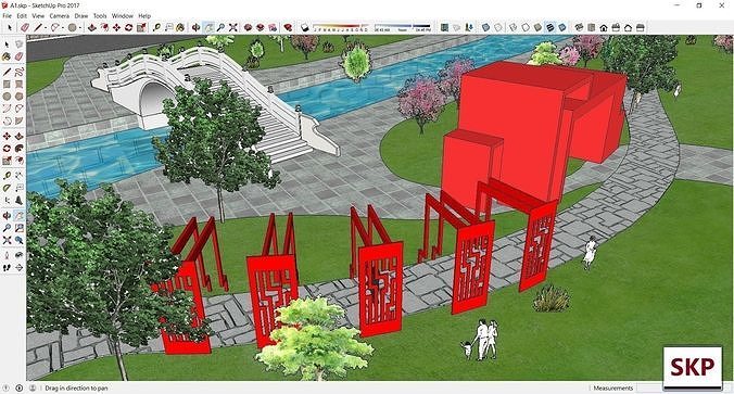 Sketchup Landscape Park A1 3D model | CGTrader