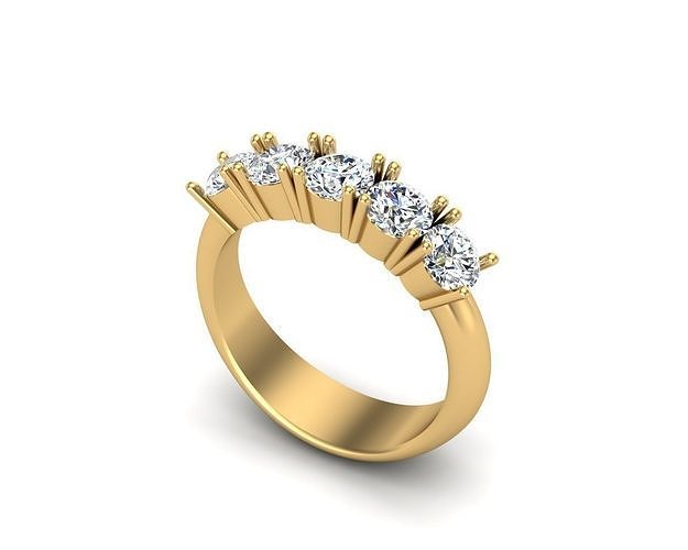 Five stone ring 3D model 3D printable | CGTrader