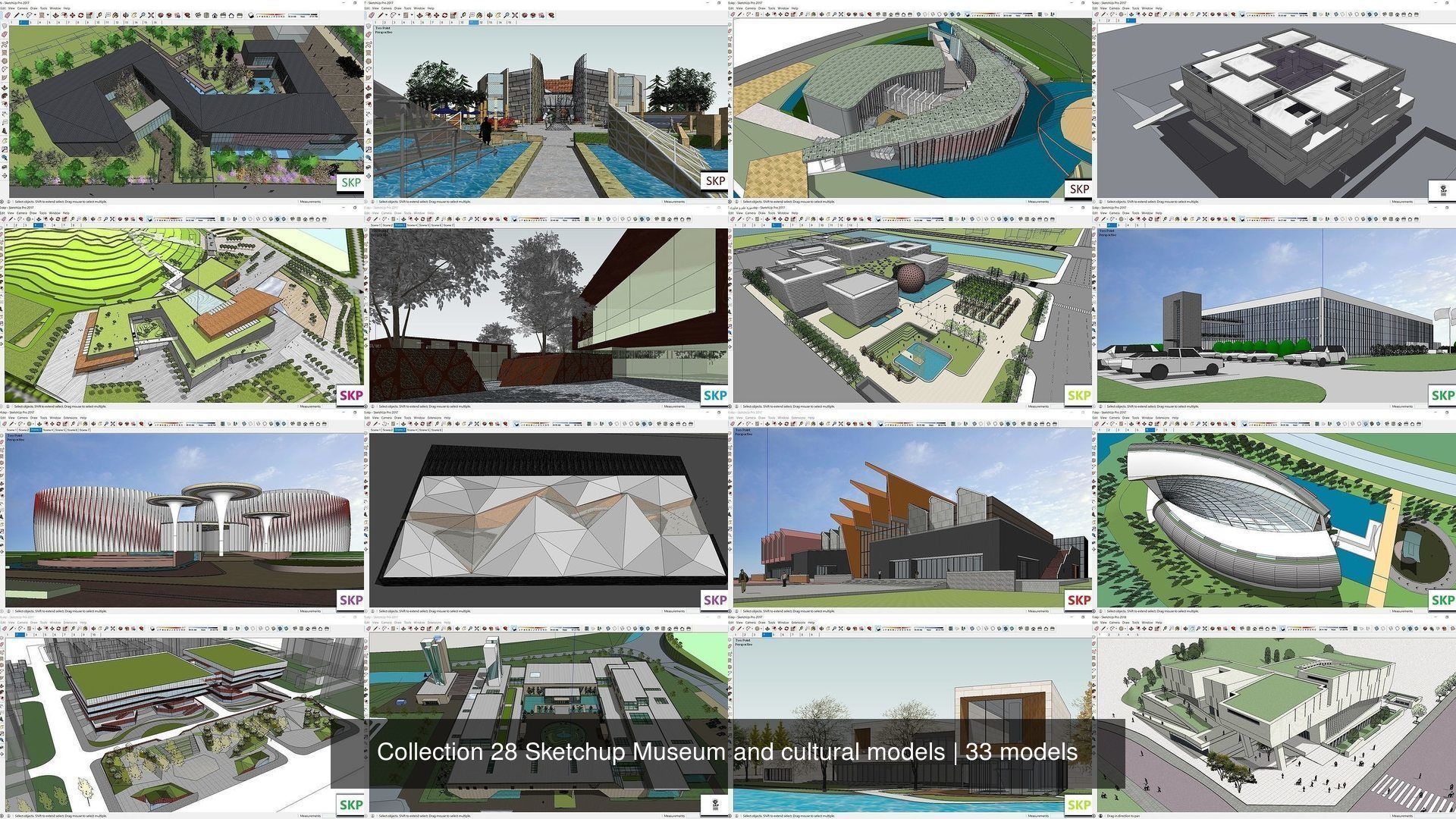 Collection 28 Sketchup Museum and cultural models | CGTrader