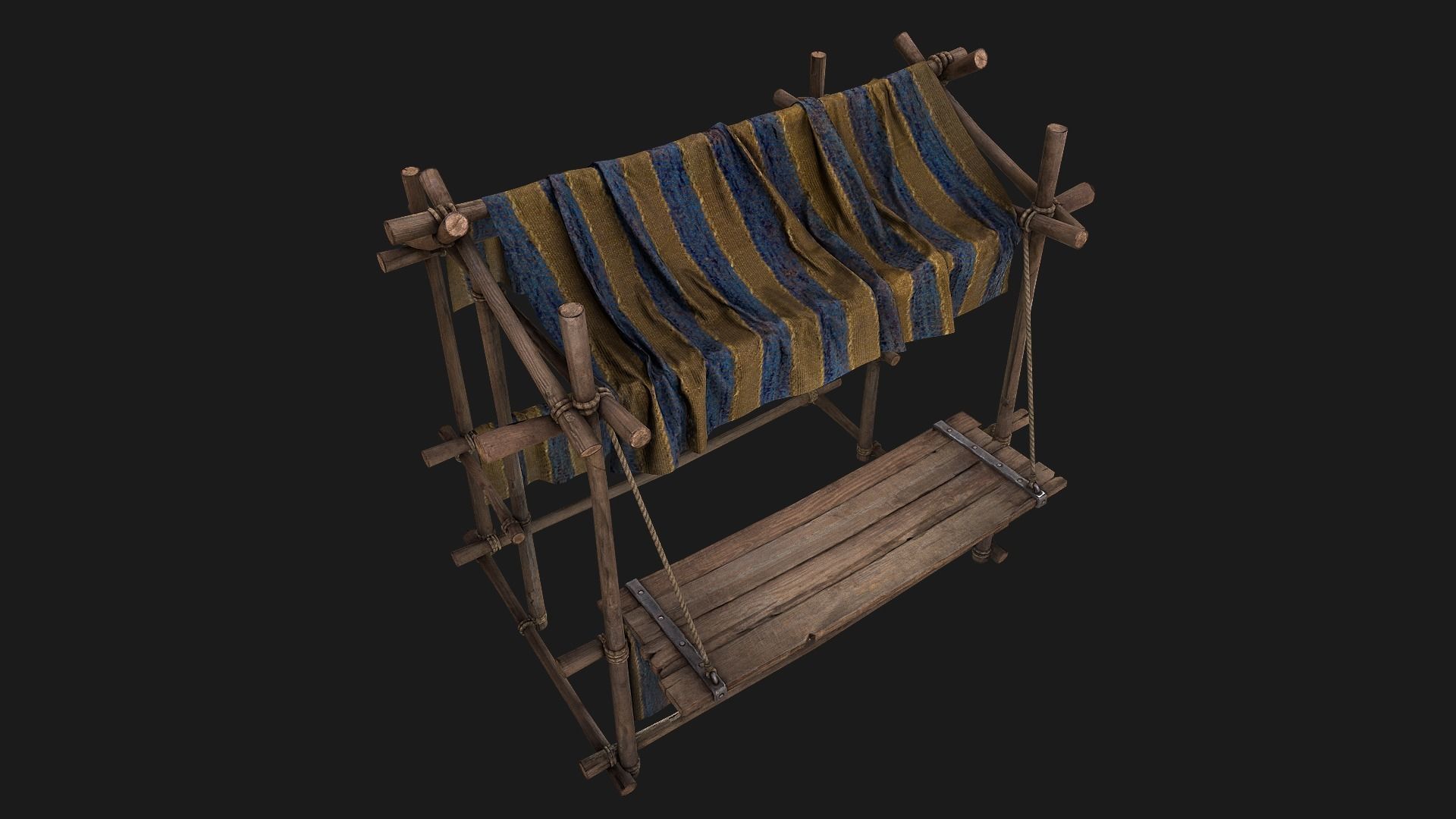 3D model Medieval Market Stall Blue VR / AR / low-poly | CGTrader